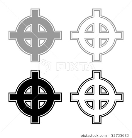 Celtic cross grey black superiority icon set grey - Stock Illustration ...