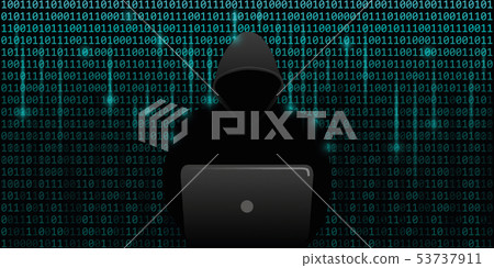 hacker an blue matrix binary code web... - Stock Illustration [53737911] - PIXTA