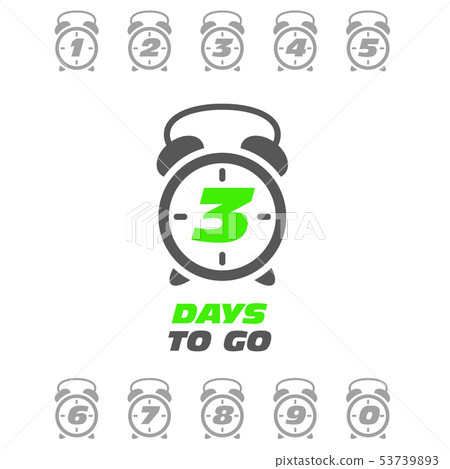 Three days to go sticker or label - sale ringing - Stock Illustration ...
