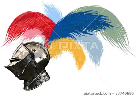 tophelm And Feathers - Stock Illustration [53740696] - PIXTA