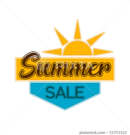 Sumer sale label with a sun - Stock Illustration [53753522] - PIXTA