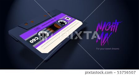 Compact cassette with C60 tape in perspective view - Stock Illustration ...