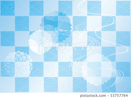 Refreshing light blue Japanese style pattern - Stock Illustration ...