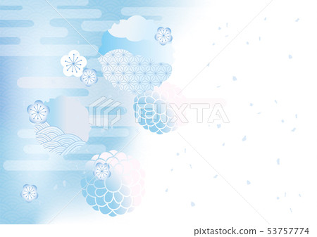 Refreshing light blue Japanese style pattern - Stock Illustration ...