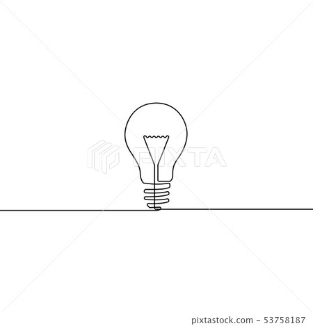 Continuous one line bulb - symbol of idea-插圖素材 [53758187] - PIXTA圖庫