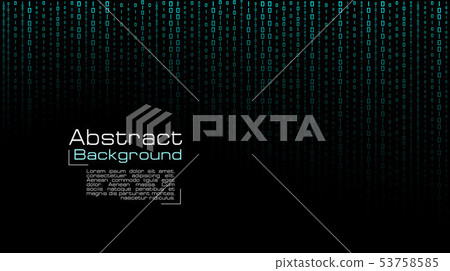 Vector streaming blue binary code on black... - Stock Illustration ...