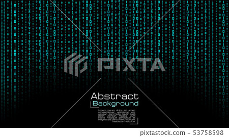 Vector streaming blue binary code on black... - Stock Illustration ...