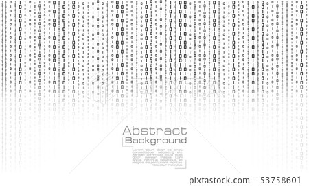 Vector streaming binary code on white background. - Stock Illustration [53758601] - PIXTA