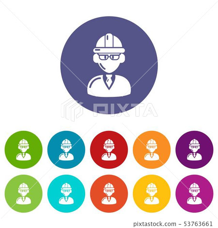 Foreman icons set vector color - Stock Illustration [53763661] - PIXTA