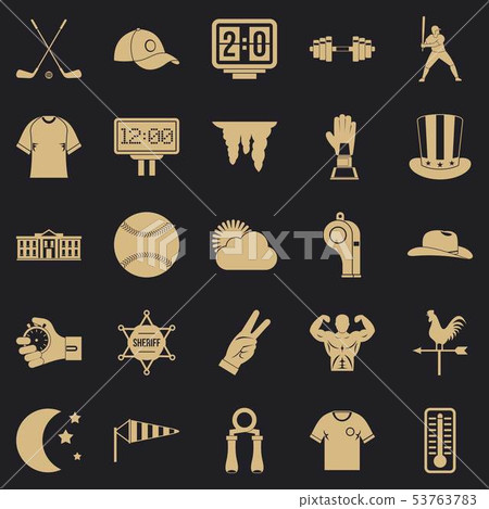 Match icons set, simple style - Stock Illustration [53763783] - PIXTA