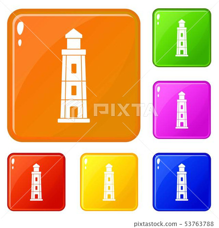 Lighthouse icons set vector color - Stock Illustration [53763788] - PIXTA