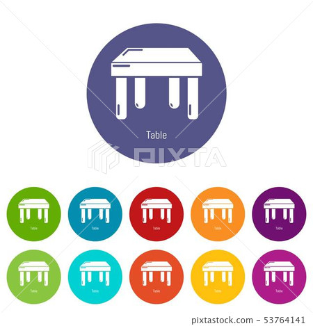 Table icons set vector color - Stock Illustration [53764141] - PIXTA