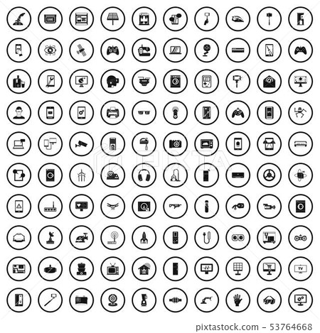 100 software engineering icons set, simple style - Stock Illustration ...