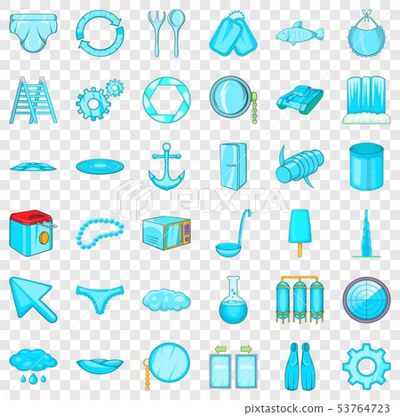Blue thing icons set, cartoon style - Stock Illustration [53764723] - PIXTA
