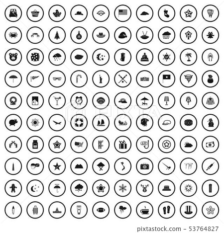 100 star icons set, simple style - Stock Illustration [53764827] - PIXTA