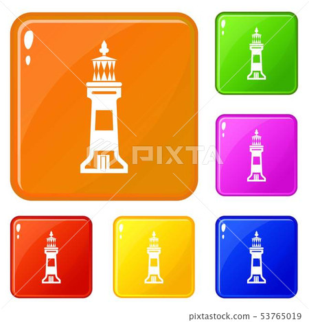 Stone beacon icons set vector color - Stock Illustration [53765019] - PIXTA