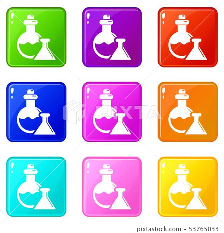 Flask icons set 9 color collection - Stock Illustration [53765033] - PIXTA