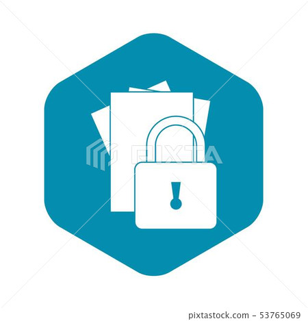 Folders with padlock icon, simple style - Stock Illustration [53765069 ...