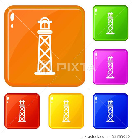 Pharos icons set vector color - Stock Illustration [53765090] - PIXTA
