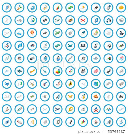 100 engineering icons set, isometric 3d style - Stock Illustration ...