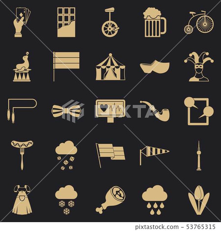 Circus training icons set, simple style - Stock Illustration [53765315 ...