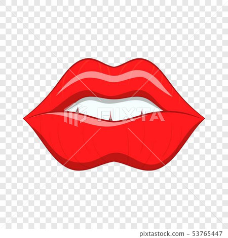 Red lips icon in cartoon style-插圖素材 [53765447] - PIXTA圖庫