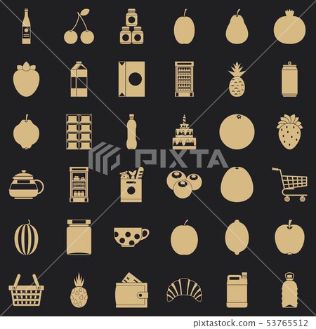 Different drinks icons set, simple style - Stock Illustration [53765512 ...