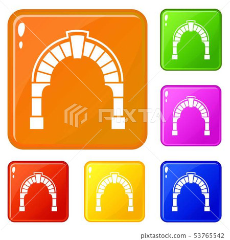 Round gate icons set vector color - Stock Illustration [53765542] - PIXTA