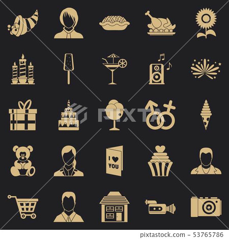Family dinner icons set, simple style - Stock Illustration [53765786 ...