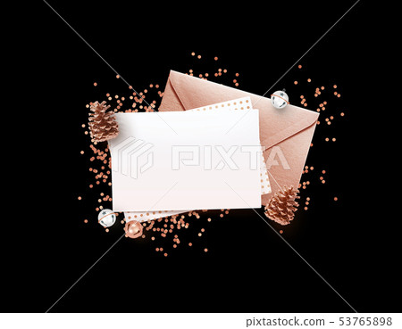 bronze envelope blank memo paper mock up template - Stock Illustration ...