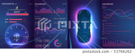 Modern application elements for car, great HUD - Stock Illustration ...