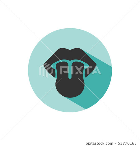 Body senses taste. Tongue icon with shade - Stock Illustration ...