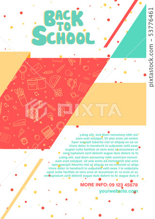 Colorful back to school information flyer template - Stock Illustration ...