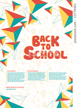 Colorful back to school information flyer template - Stock Illustration ...