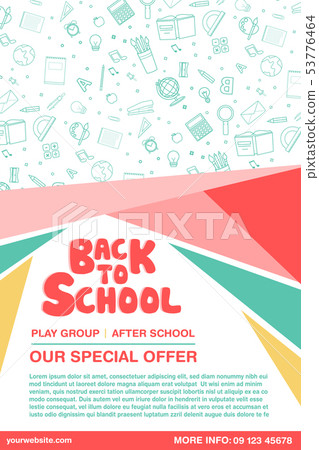 Colorful back to school information flyer template - Stock Illustration ...