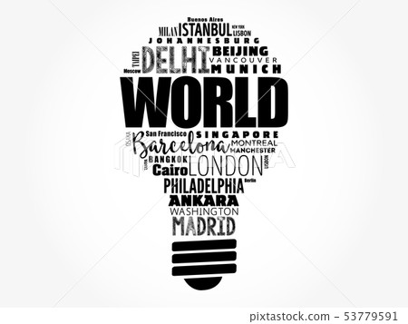 WORLD light bulb word cloud concept - Stock Illustration [53779591] - PIXTA