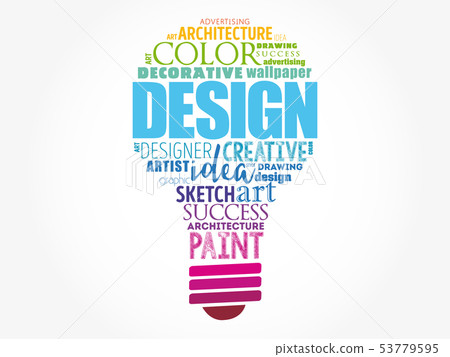 DESIGN light bulb word cloud collage - Stock Illustration [53779595 ...