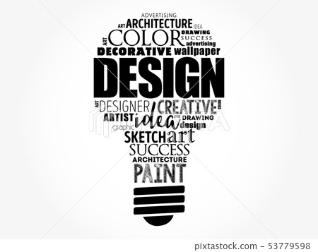 DESIGN light bulb word cloud collage - Stock Illustration [53779598 ...
