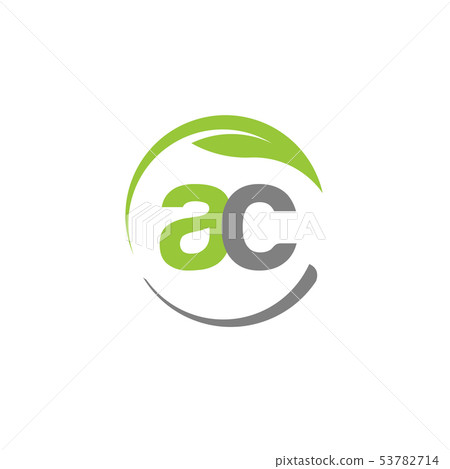 creative letter AC with circle green leaf logo - Stock Illustration ...