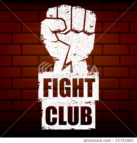 fight club vector logo or label with grunge...-插圖素材 [53783865] - PIXTA圖庫
