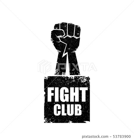 fight club vector logo or label with grunge... - Stock Illustration ...