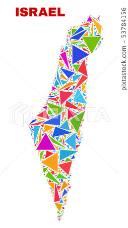 Israel Map - Mosaic of Color Triangles - Stock Illustration [53784156 ...