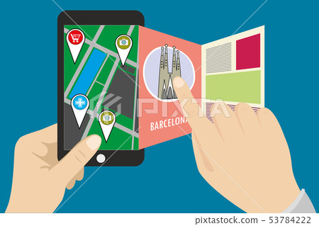 Guide on a mobile phone - Stock Illustration [53784222] - PIXTA
