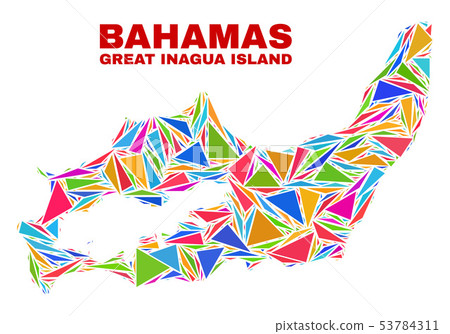 Great Inagua Island Map - Mosaic of Color... - Stock Illustration ...