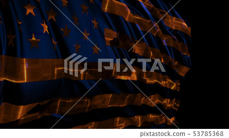 3d rendering of american flag made in cyber style - Stock Illustration ...