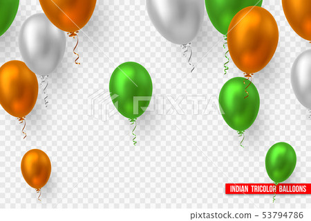 Balloons in traditional tricolor of Indian flag. - Stock Illustration ...
