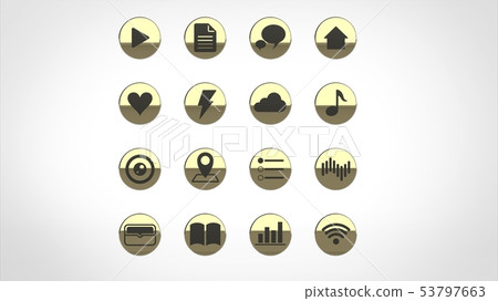 Application Icon Round Gold Front - Stock Illustration [53797663] - PIXTA