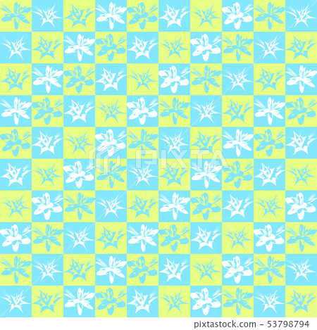 Bright exotic checkered flower pattern - Stock Illustration [53798794 ...