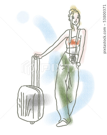 Woman with camera and carry case - Stock Illustration [53800371] - PIXTA