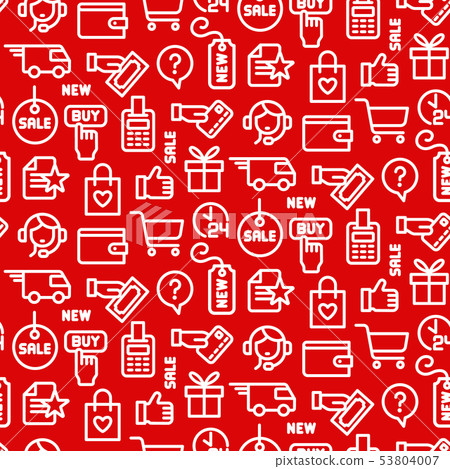 e-commerce seamless pattern - Stock Illustration [53804007] - PIXTA